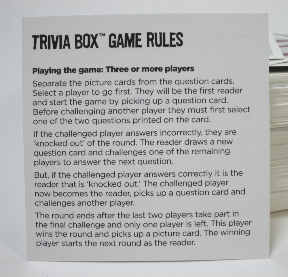 Walking dead trivia box game trivia rules card Walking dead trivia box game trivia rules card