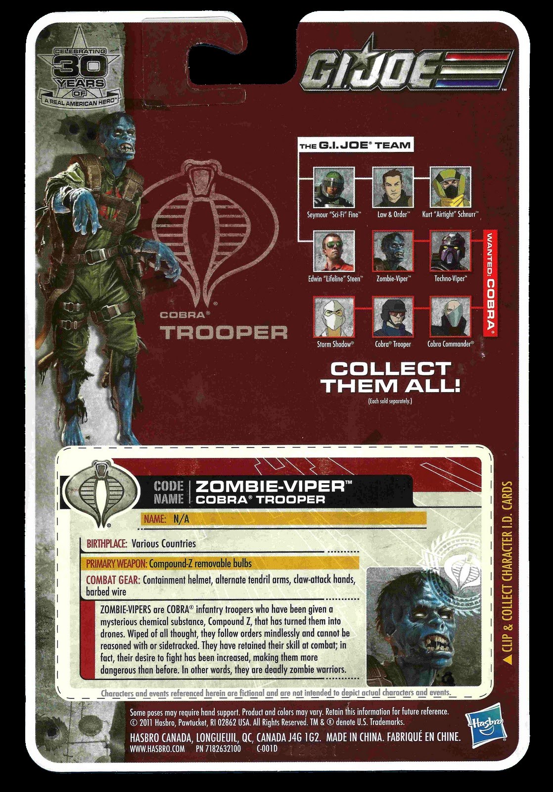 Zombie Action Figure Review: G.I. Joe 30th Anniversary Zombie Viper ...